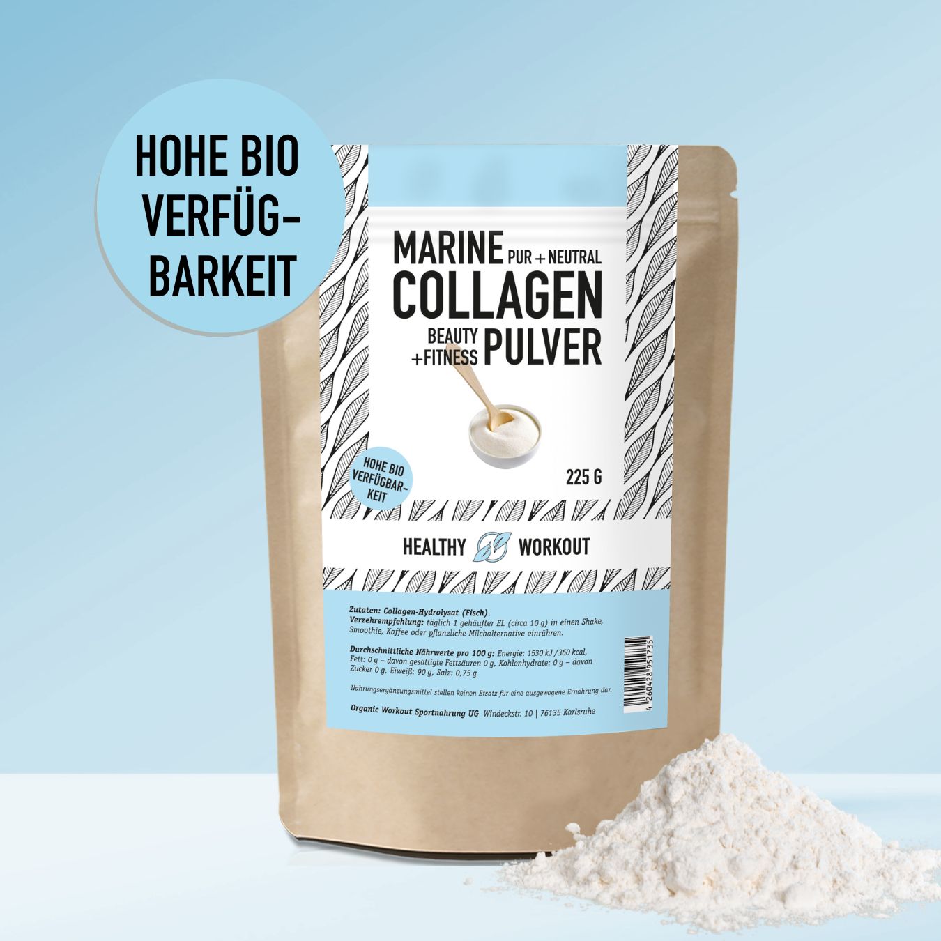 Marine Collagen Pulver - neutral und pur – Organic Workout Online Shop