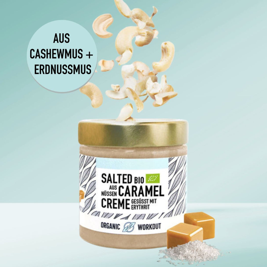 Organic Salted Caramel Nut Butter made from cashew nuts and special va ...