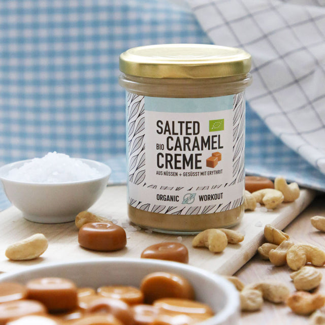 Organic Salted Caramel Nut Butter made from cashew nuts and special va ...